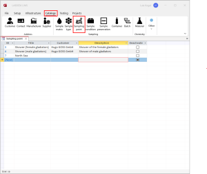 Sampling point – LABDESK LIMS